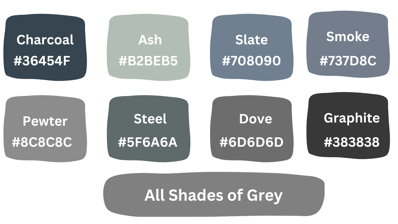 All Different Shades of Grey Guide - The Color Ency